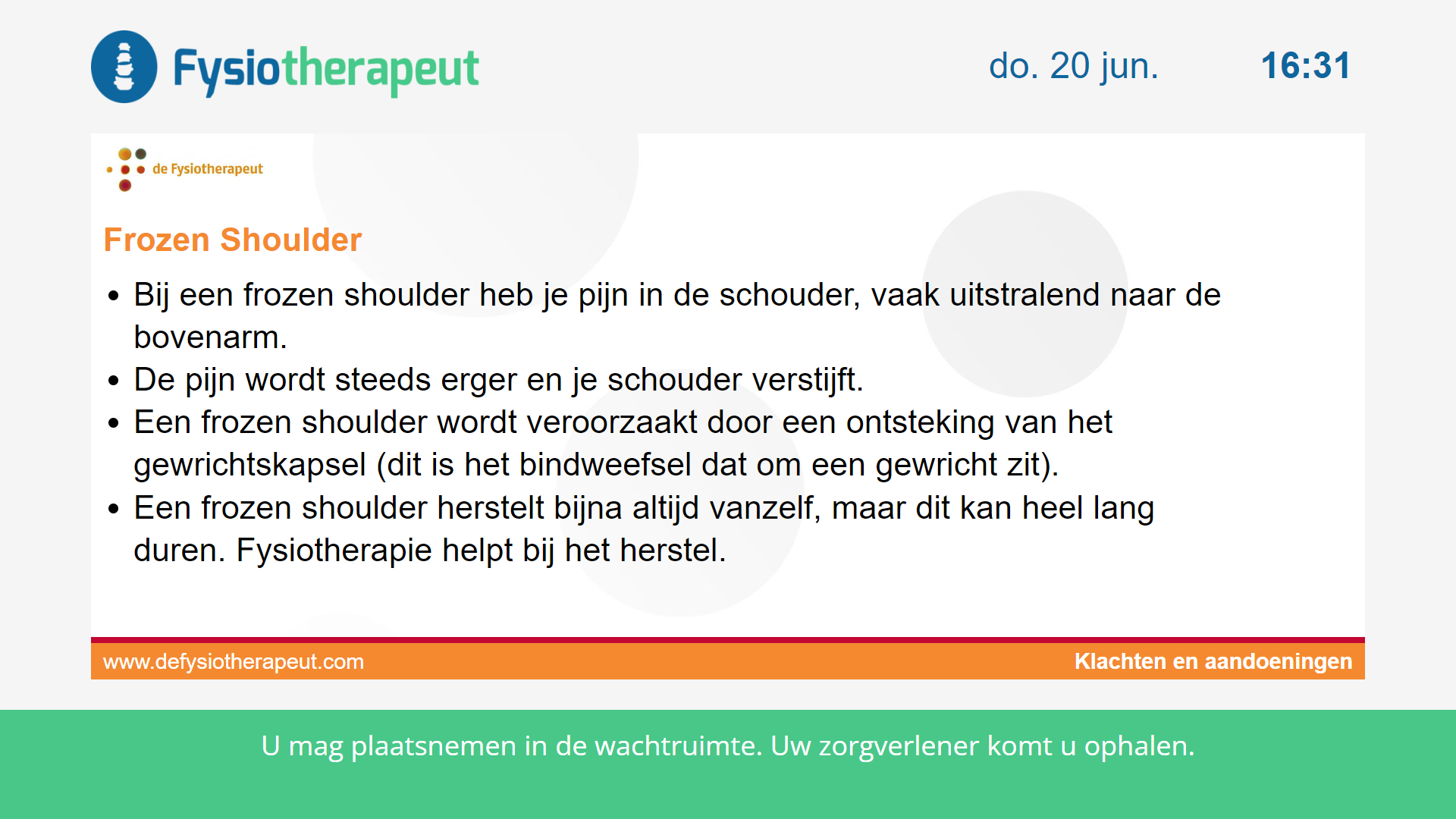 Physiotherapists | Wachtkamerschermen