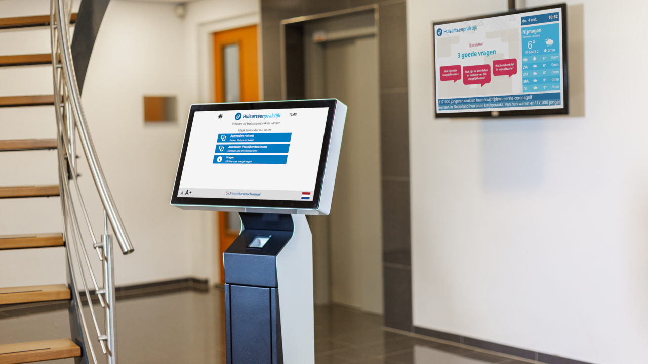 Efficient check-in at kiosk via registration system for healthcare ...